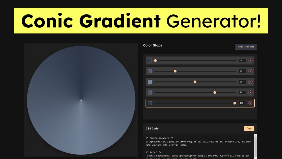 Conic Gradient Generator Create Beautiful Customizable Conic Gradients Ui Surgeon