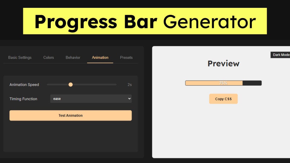 CSS Progress Bar Generator - Create Animated CSS Loaders | UI Surgeon