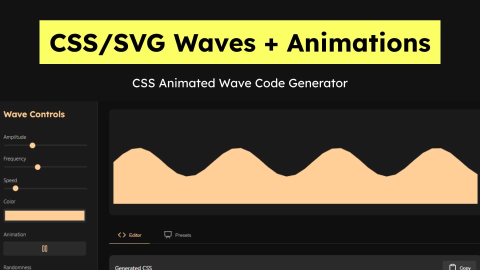 CSS Wave Generator - Create Beautiful, Animated SVG Wave Patterns | UI Surgeon